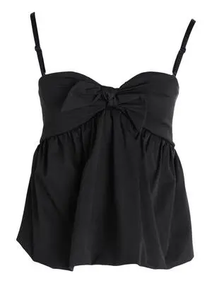 MAXCO. Max&co. Sleeveless Deep V Neck Bow Detail Top - Black