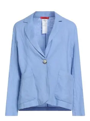MAXCO. Max&co. Single-breasted Linen Blazer - Blue