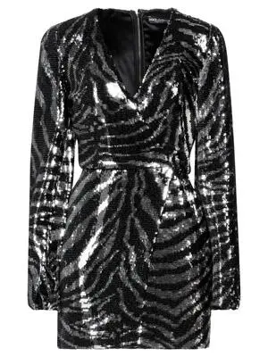 DOLCE & GABBANA Dolce & Gabbana Sequin V-Neck Long Sleeve Dress