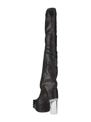 Rick Owens Square Toe Sequined Over-the-knee Boots - Black