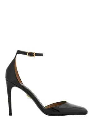 FERRAGAMO Stiletto Pump With Ankle Strap - Black