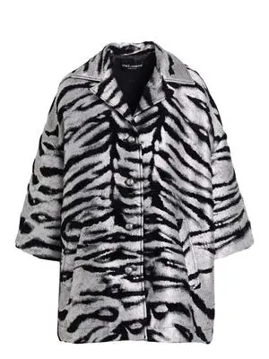 Dolce & Gabbana Zebra Jacquard 3/4 Sleeve Coat - Gray