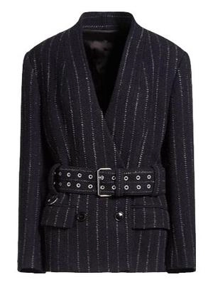 Isabel Marant Étoile Striped Belted Double-breasted Coat - Black
