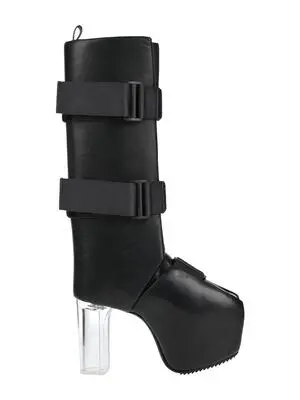 Rick Owens Chunky Leather Boots With Buckle Fastening - Black