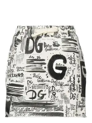 Dolce & Gabbana Logo-print Mini Skirt - White