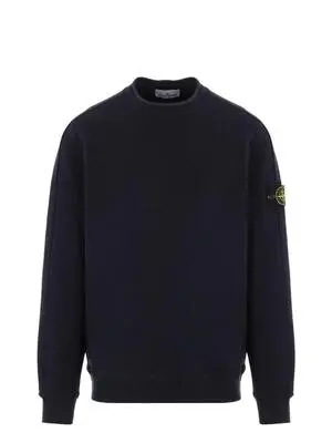 Stone Island Logo Patch Crewneck Sweatshirt - Blue