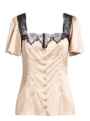 DOLCE & GABBANA Dolce & Gabbana Satin Lace Short Sleeve Top