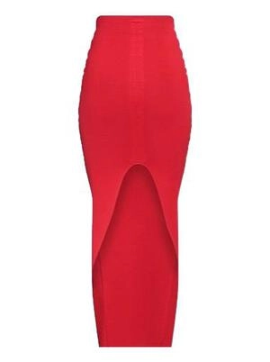 Rick Owens Knitted Pencil Skirt With Front Slit - Red