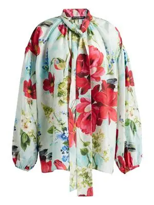 Dolce & Gabbana Floral Print Satin Blouse - Multicolor