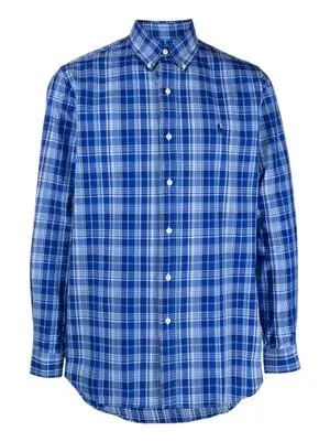 Ralph Lauren Polo Pony-embroidered Checked Shirt - Blue