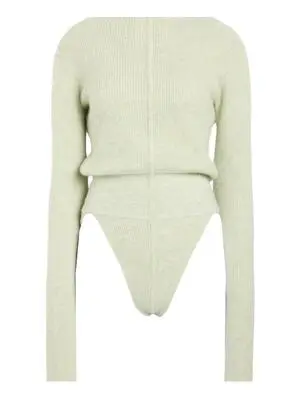 Rick Owens Long Sleeve Knit Bodysuit - White