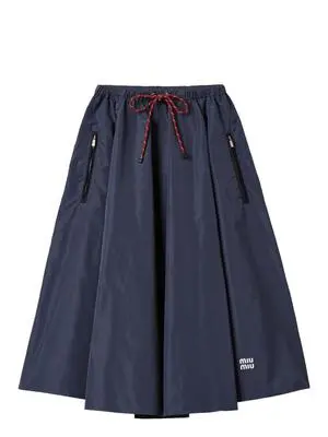 Miu Miu Miu Miu Technical Fabric Trumpet Skirt Blue