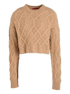 MAXCO. Max&co. Cable-knit Cropped Jumper - Nude