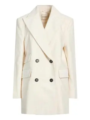 MAXCO. Max&co. Double-breasted Flannel Blazer - White
