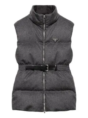 Prada Loden Down Vest - Slate Gray