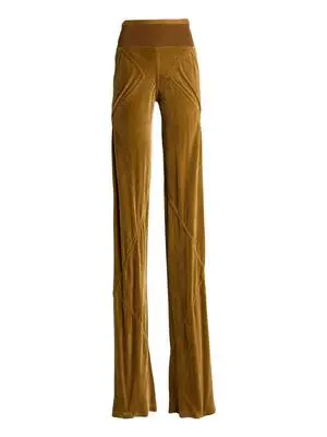 Rick Owens Flared Velvet Trousers - Brown
