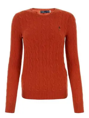 Polo Ralph Lauren Embroidered Cable-knit Jumper - Red