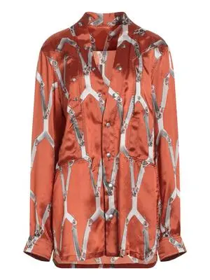 Rick Owens Printed Satin Shirt - Red