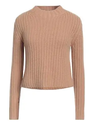 Max Mara Ribbed Crew Neck Long Sleeve Knit Sweater - Nude