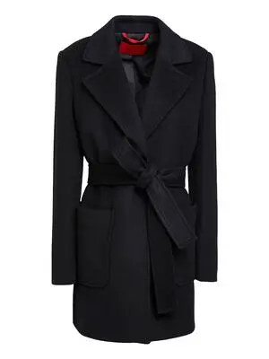 MAXCO. Max&co. Belted Long Sleeve Coat - Black
