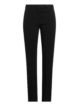 Max Mara Solid Colored Crepe Straight-leg Trousers - Black