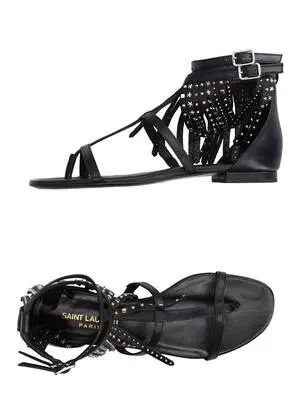 SAINT LAURENT Saint Laurent Studded Strappy Flat Sandals