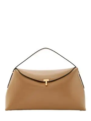 TOTEME Toteme T-Lock Leather Top Handle Bag Brown