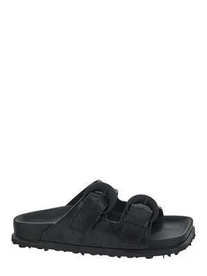 MARINE SERRE Buckle Slippers - Black