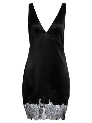 Saint Laurent Lace Trimmed Camisole Dress - Black