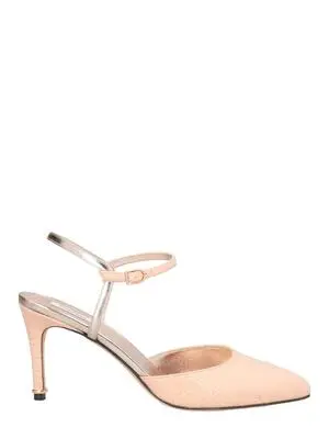 Max Mara Snakeskin-embossed Stiletto Pumps With Ankle Strap - Nude