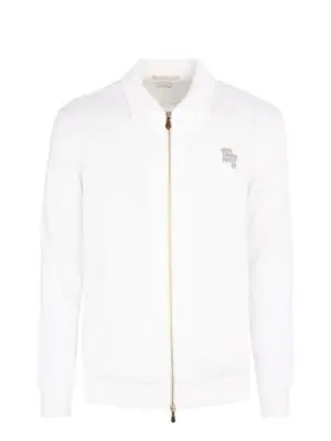 Eleventy Zippered Long-sleeved Sweatshirt - White