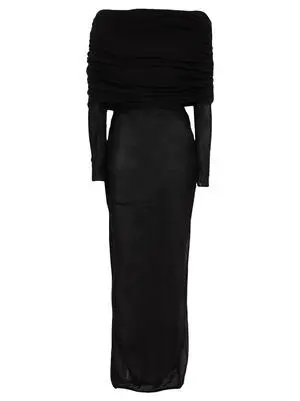 Saint Laurent Off-the-shoulder Knit Maxi Dress - Black