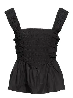 GANNI Ganni Sleeveless Square Neck Puff Sleeve Blouse