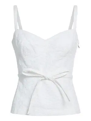 Tory Burch Sleeveless Broderie Anglaise Top - White