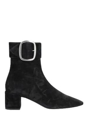 SAINT LAURENT Saint Laurent Round-Toe Chunky-Heel Ankle Boots