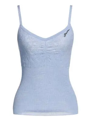 GANNI Lightweight Knitted Sleeveless Top - Blue