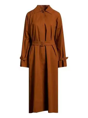 Max Mara Solid Color Long Trench Coat - Brown