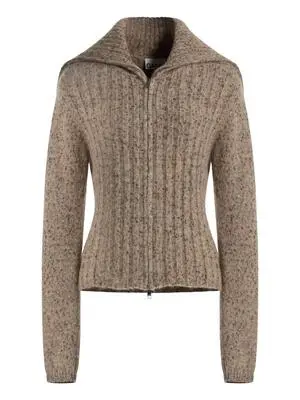 GANNI Textured Knit Zip-up Jacket - Gray