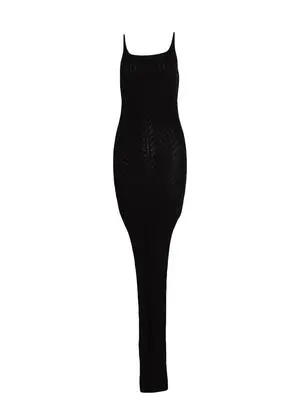 Rick Owens Sleeveless Scoop Neck Ribbed Knit Dress - Black