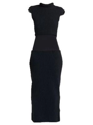 Sportmax Ribbed Knit Turtleneck Midi Dress - Black