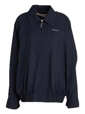 Marni Wool Casual Jacket With Zipper - Black