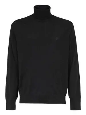 Etro Pegaso Embroidered Turtleneck Jumper - Black