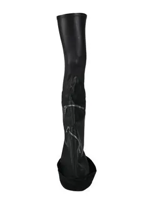 Rick Owens Over-the-knee Leather Boots With Zip Detailing - Black