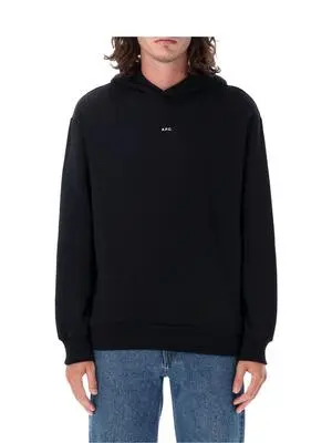 A.p.c. Logo-printed Long-sleeved Hoodie - Black