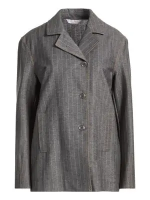 Max Mara Striped Single-breasted Blazer - Gray