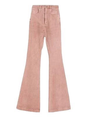RICK OWENS Rick Owens Elastic Coated Denim Flared Pants