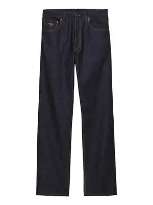 Prada Regular Raw Denim Jeans - Blue