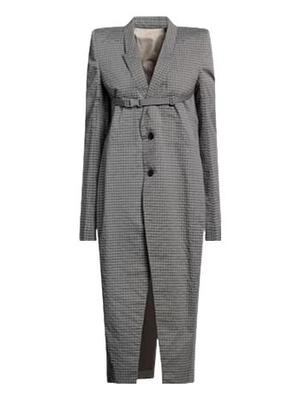 Rick Owens Checked Coat - Gray