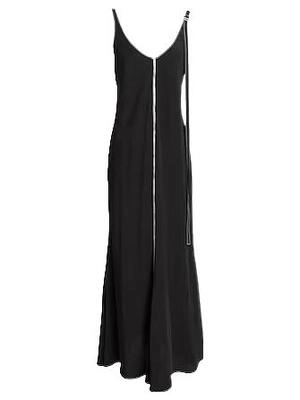 Sportmax Sleeveless Maxi Dress With Contrast Stitching - Black