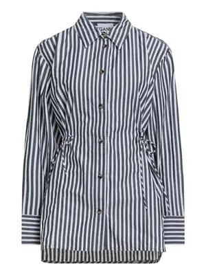GANNI Ganni Long-Sleeved Striped Shirt Gray